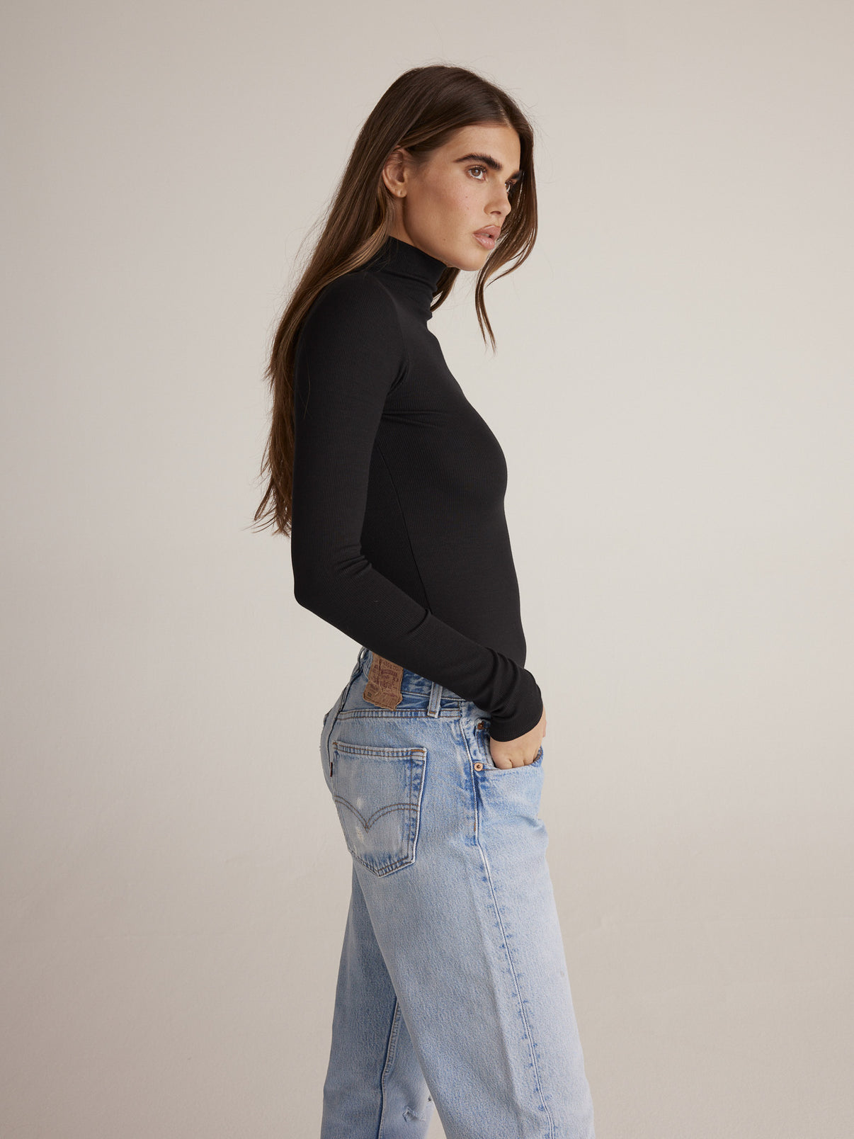 ORLEE / TURTLENECK BODYSUIT / BLACK / CLYQUE